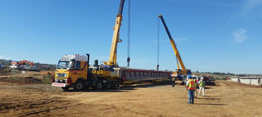 Concord Cranes’ heavy-lift capability on Mthatha River bridge