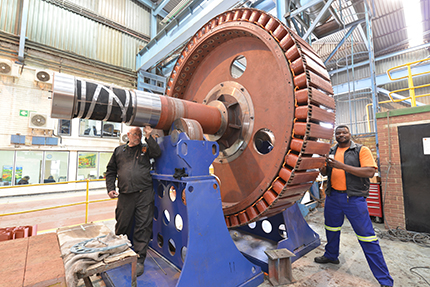 M&C refurbishes massive mill motor for Freda Rebecca in Zimbabwe