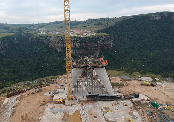 Milestone at Msikaba Project with jacking of south pylon legs