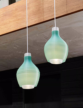 Decorative pendants 3-D printed from recycled ocean plastic waste